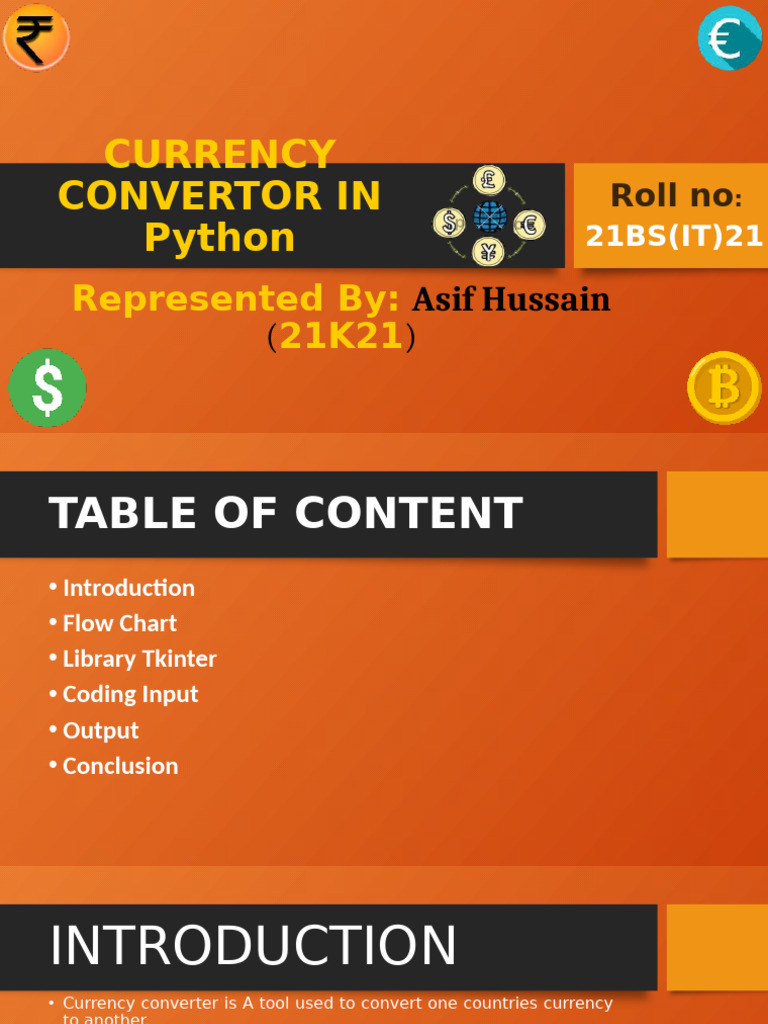 Presentation of Currency - Converter | PDF | Graphical User Interfaces | Software Development
