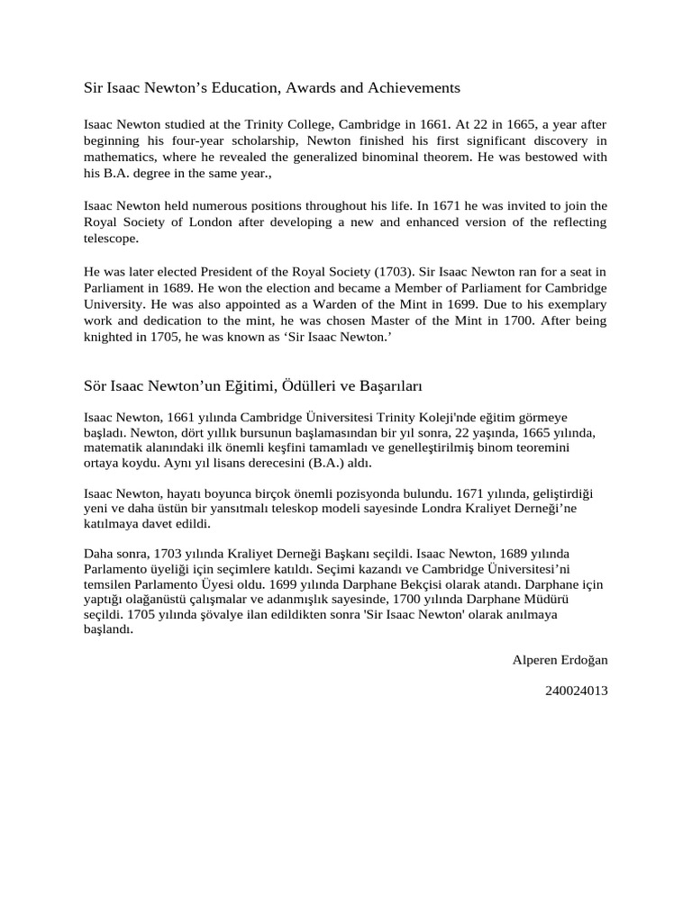 Sir Isaac Newton | PDF