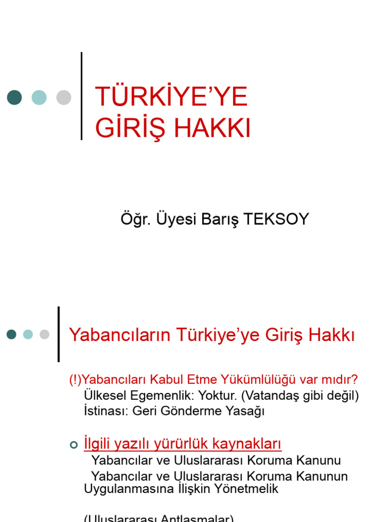 9-Yabancilarin Tã Rkä°yeye Gä°rä°å Hakki | PDF