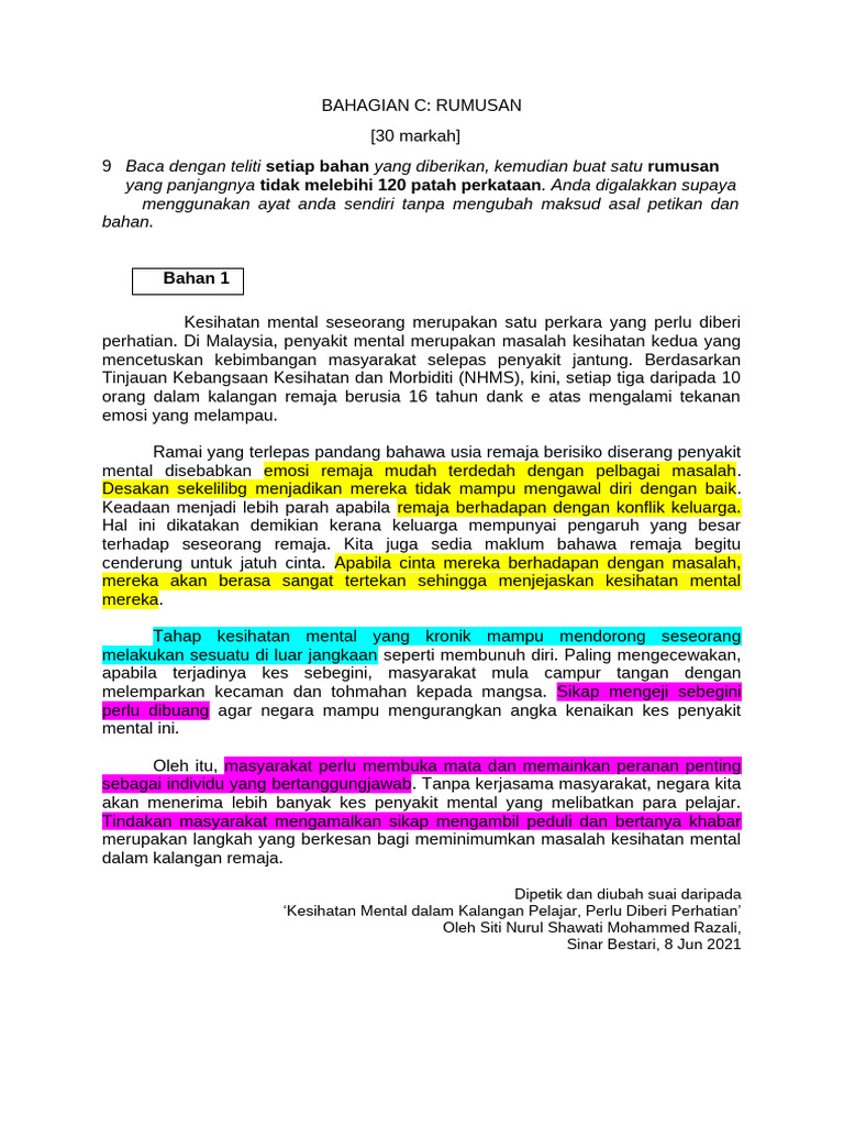 Latihan Rumusan | PDF