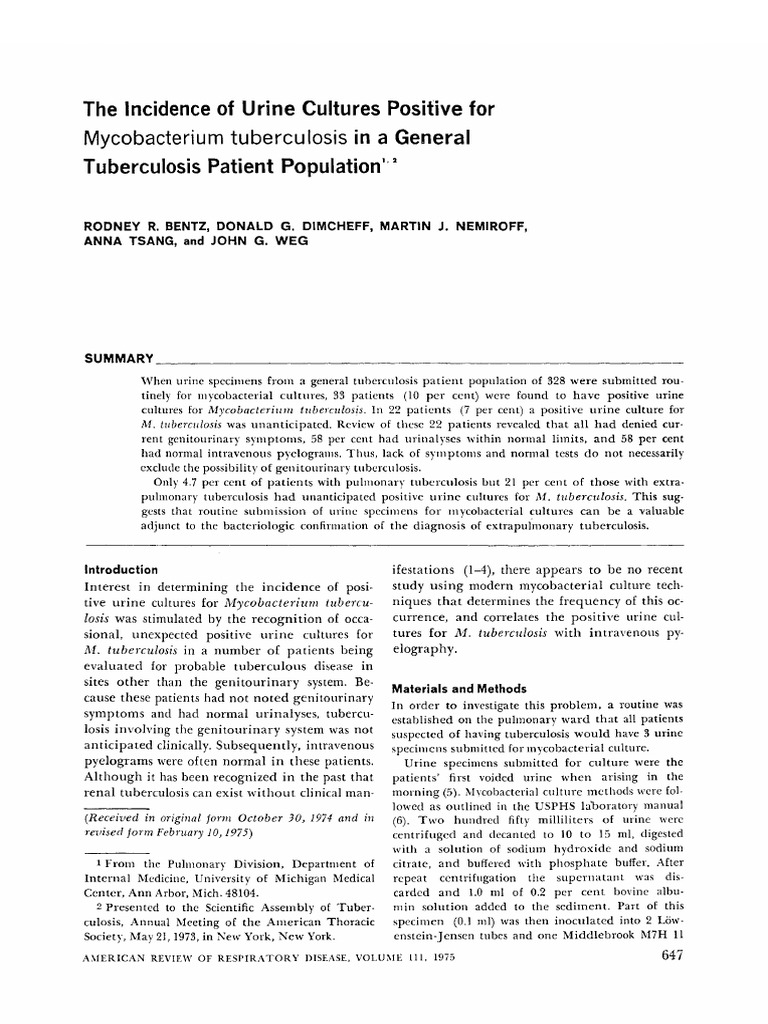10 1164@arrd 1975 111 5 647 | PDF | Tuberculosis | Medicine