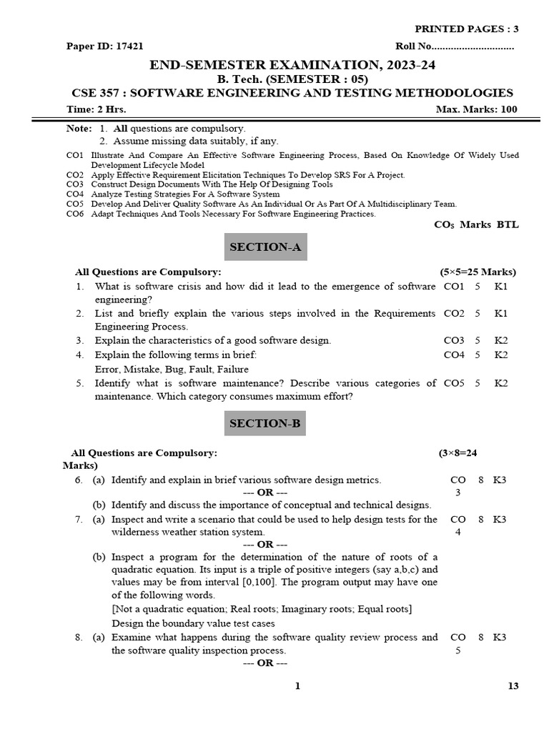 ETE_PYQs-3-5 | PDF | Baggage | Software Engineering
