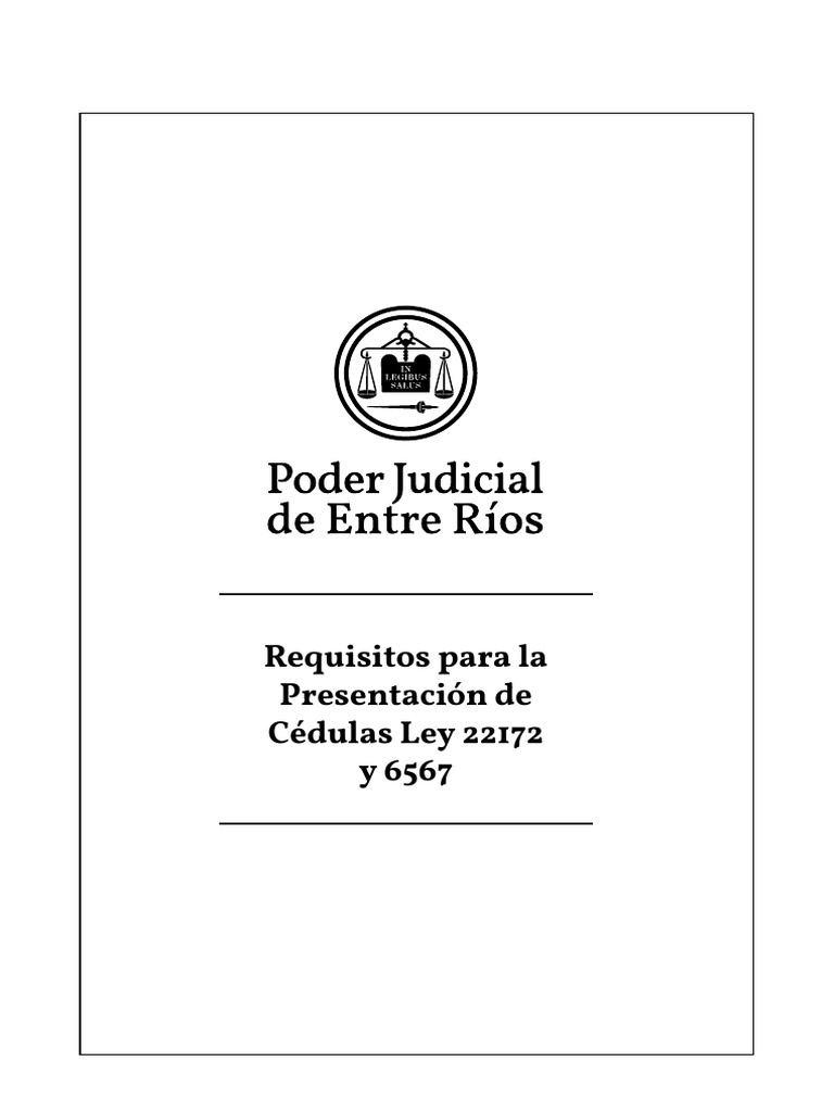 Requisitos para La Presentacion de Cedulas Ley 22172 y 6567 | PDF | Jurisdicción | Justicia