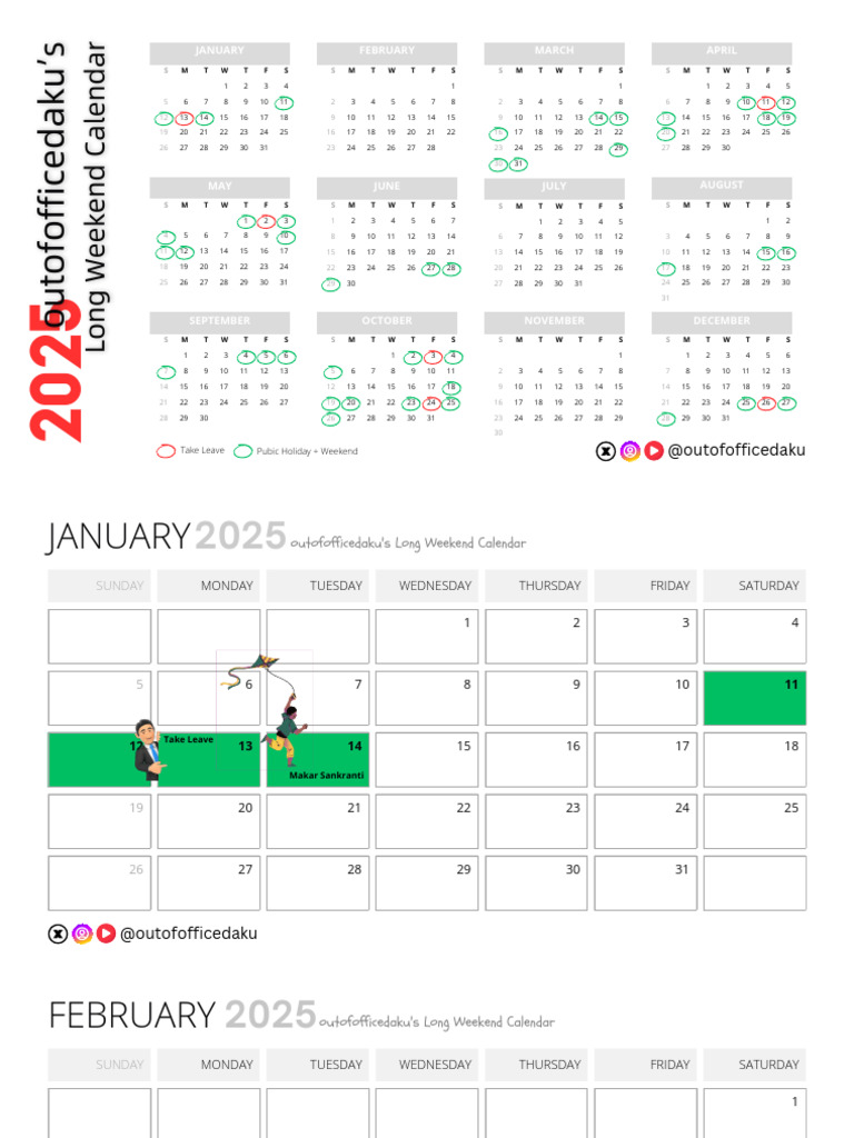 2025 Long Weekend Calendar | PDF | Workweek And Weekend | Holidays