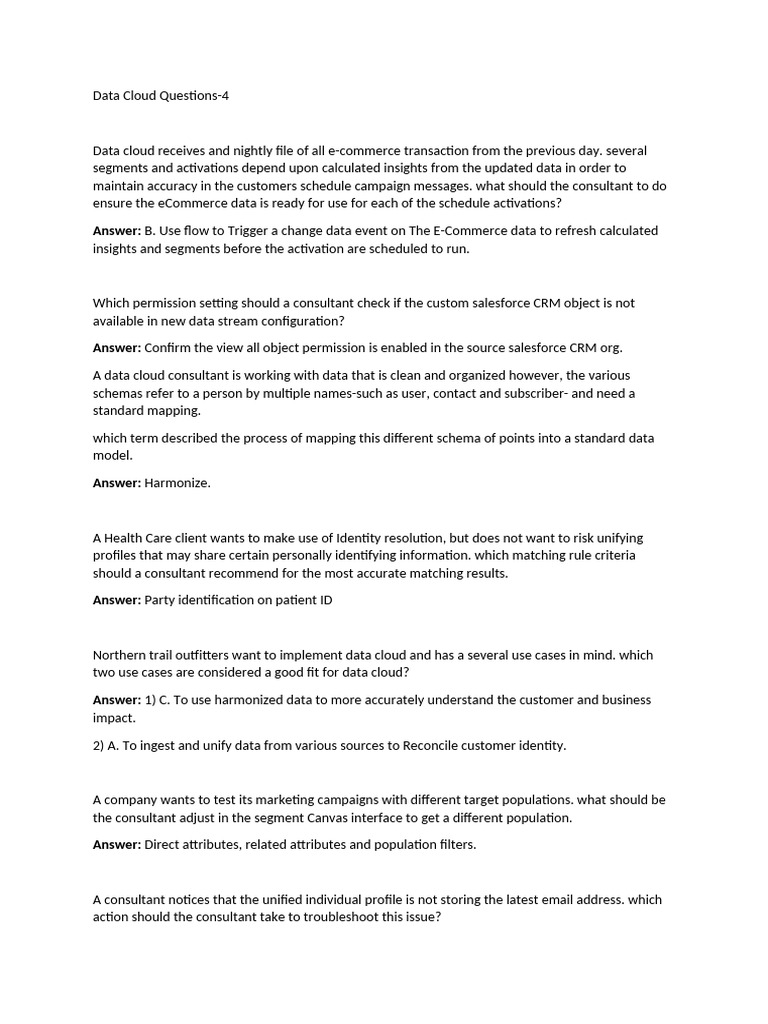 Data Cloud Notes and QA4 | PDF | Customer Relationship Management ...