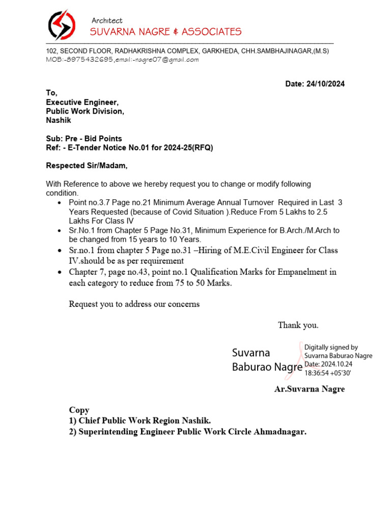 Pre Bid PT Letter DSCC | PDF