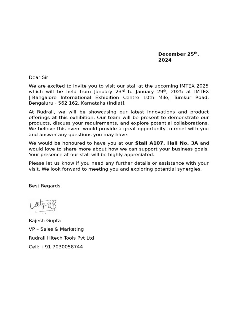 Invite Letter | PDF
