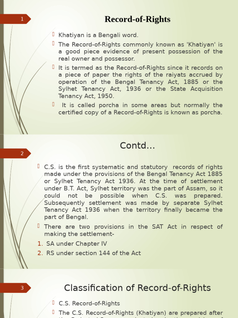 Record of Rights 2 | PDF | Appellate Court | Leasehold Estate