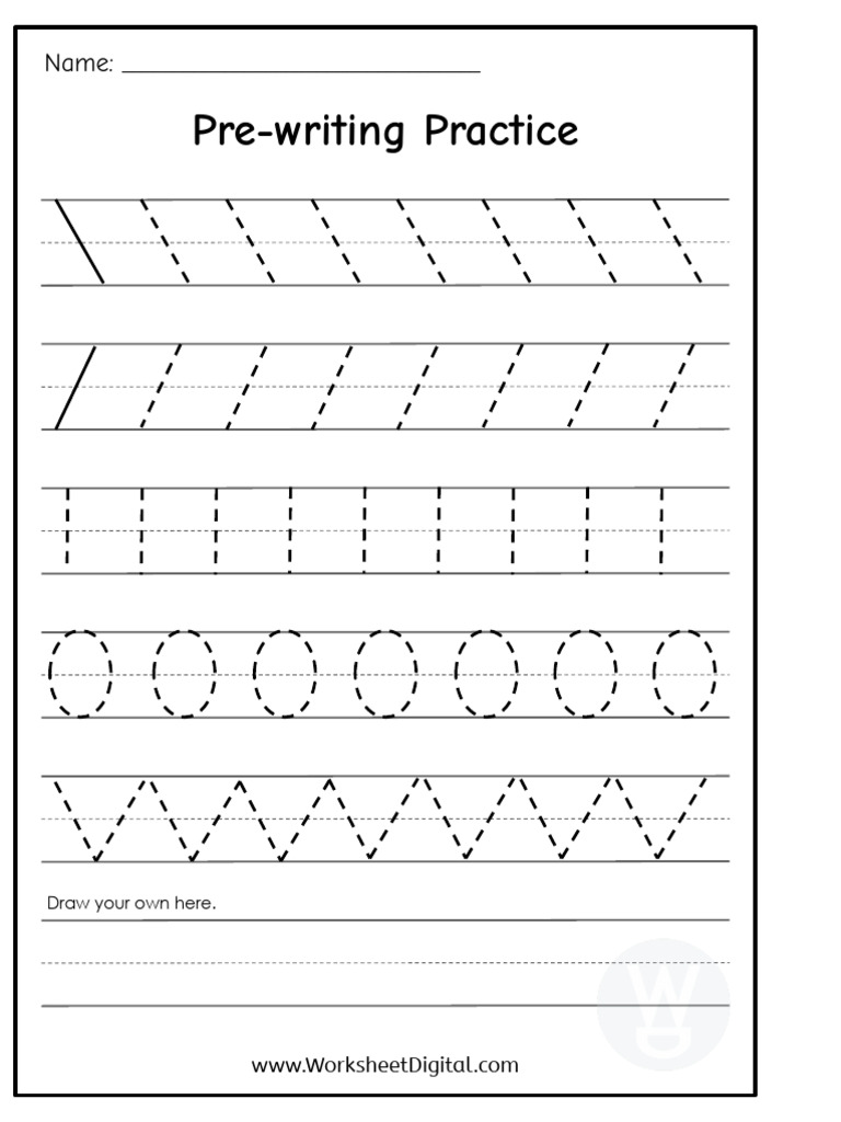 Pre-Writing-Practice Kindergarten | PDF
