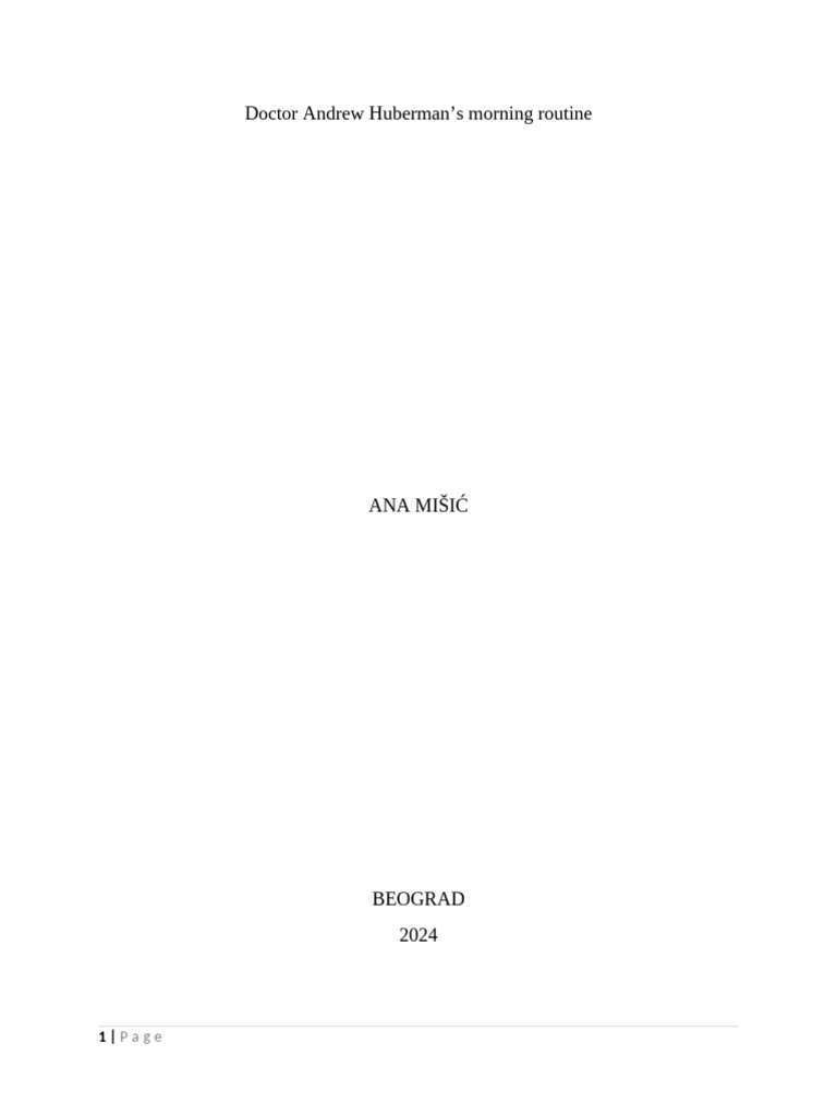 Doctor Andrew Huberman's Morning Routine | PDF | Sleep | High Intensity ...