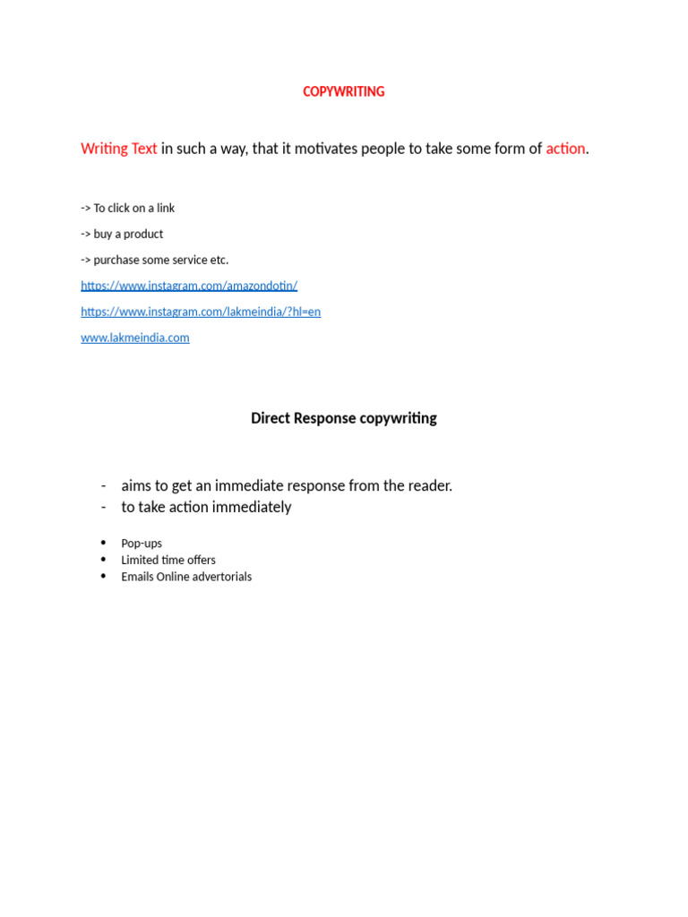 Copywriting | PDF