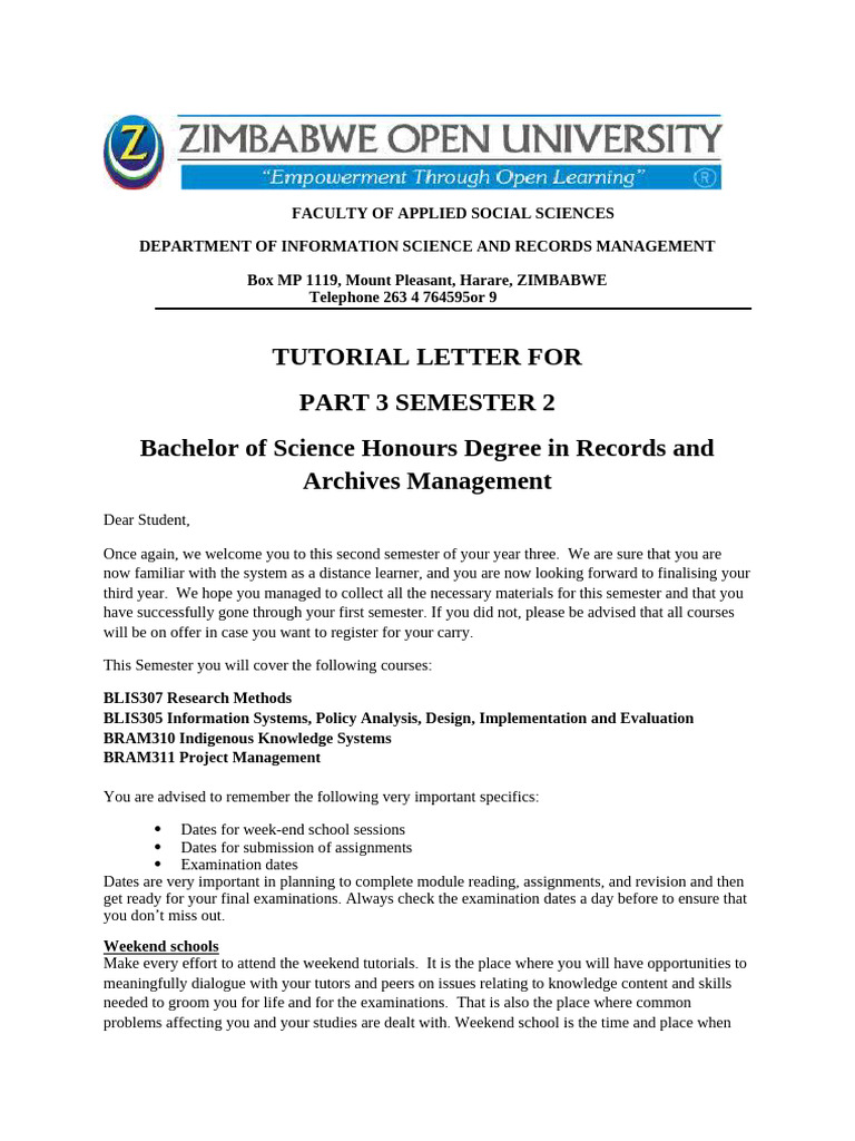 Semester 2 Guide for Records Management Students | PDF | Cognition | Behavior Modification