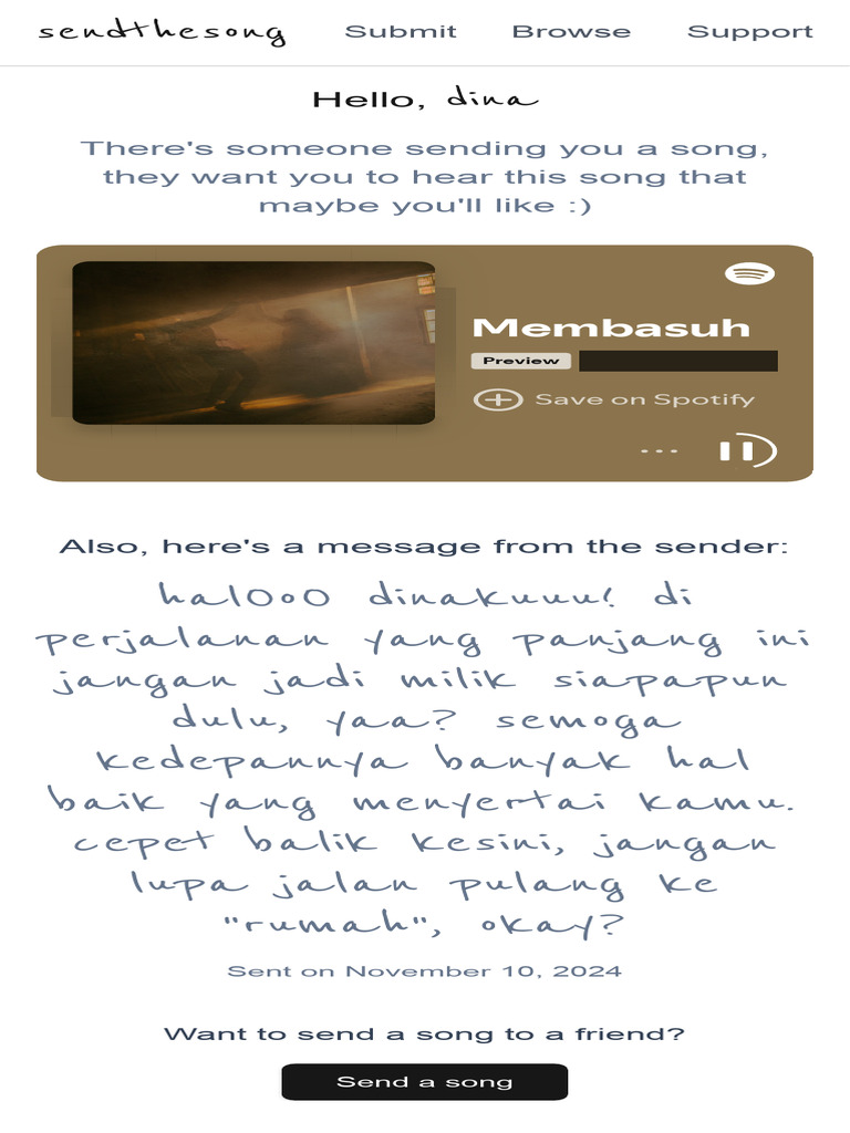 SendTheSong - Express Your Feelings Through Music Musical Messages | PDF