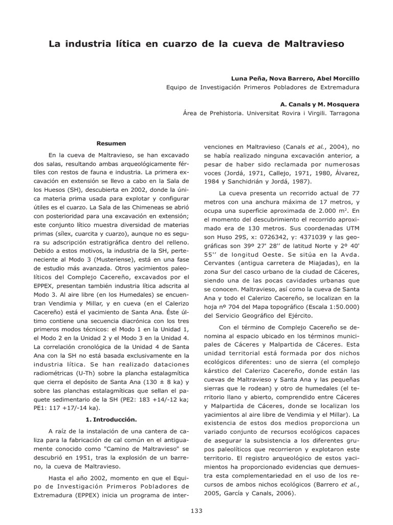 La Industria Litica en Cuarzo de La Cuev | PDF | Edad de Piedra