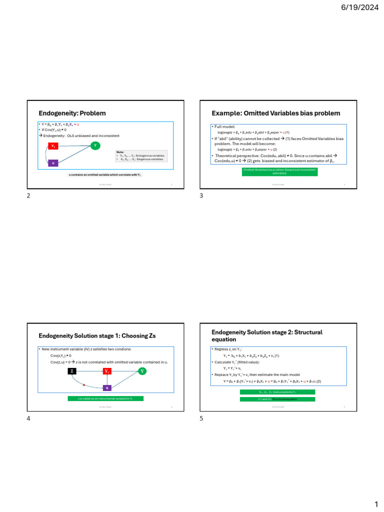 Econometrics: Endogeneity & IVs | PDF | Endogeneity (Econometrics) | Econometrics
