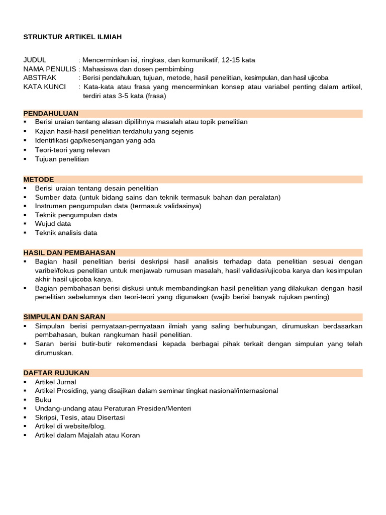Struktur Artikel Ilmiah | PDF