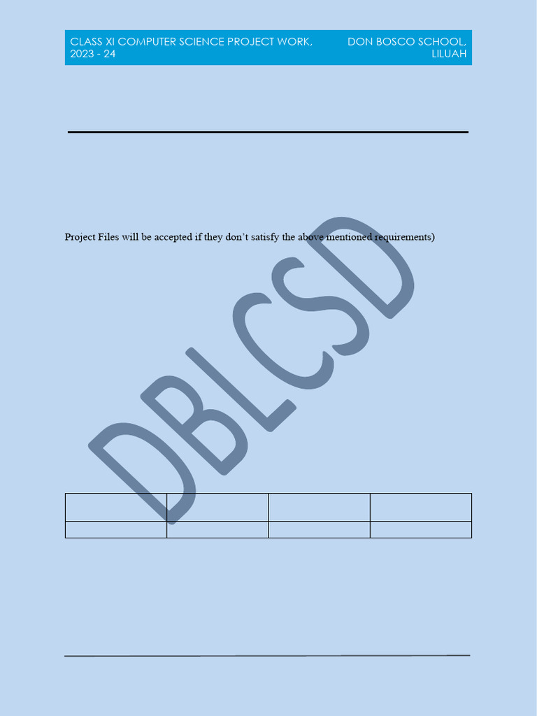 Class 11 Project Instructions Second Term 2024 | PDF | Computing | Computer Programming