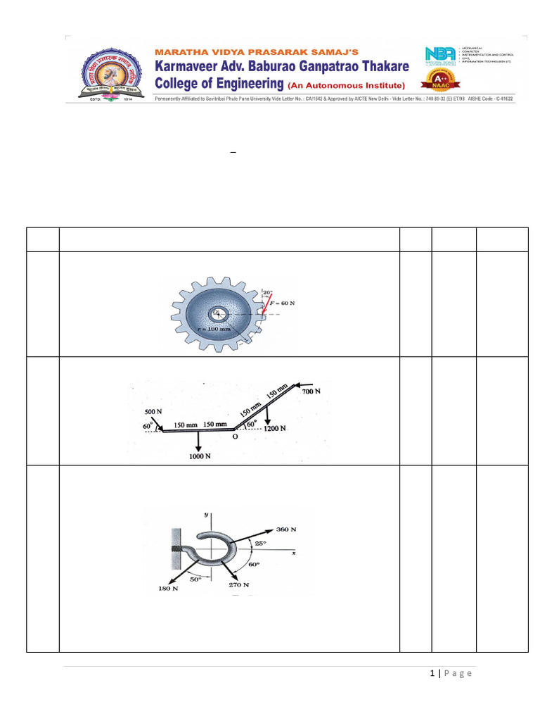 Assignment 1-24-25 (Sem I) 1 | PDF | Force | Physics