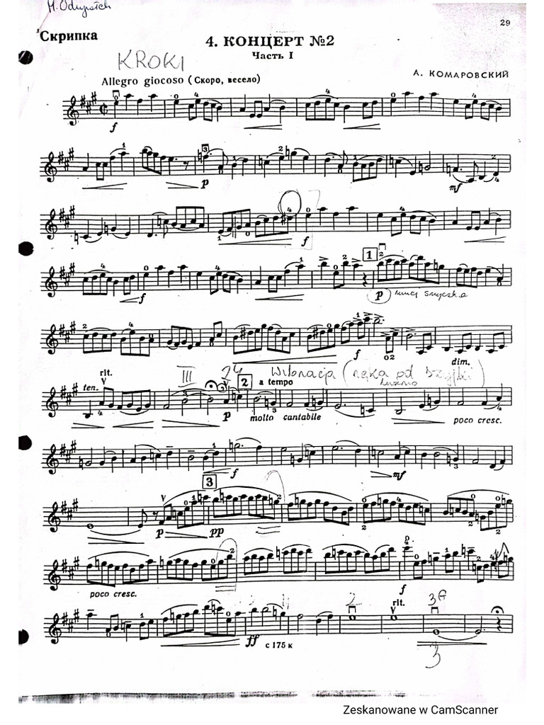 Aram Komarowski Koncert A dur nr 2 | PDF