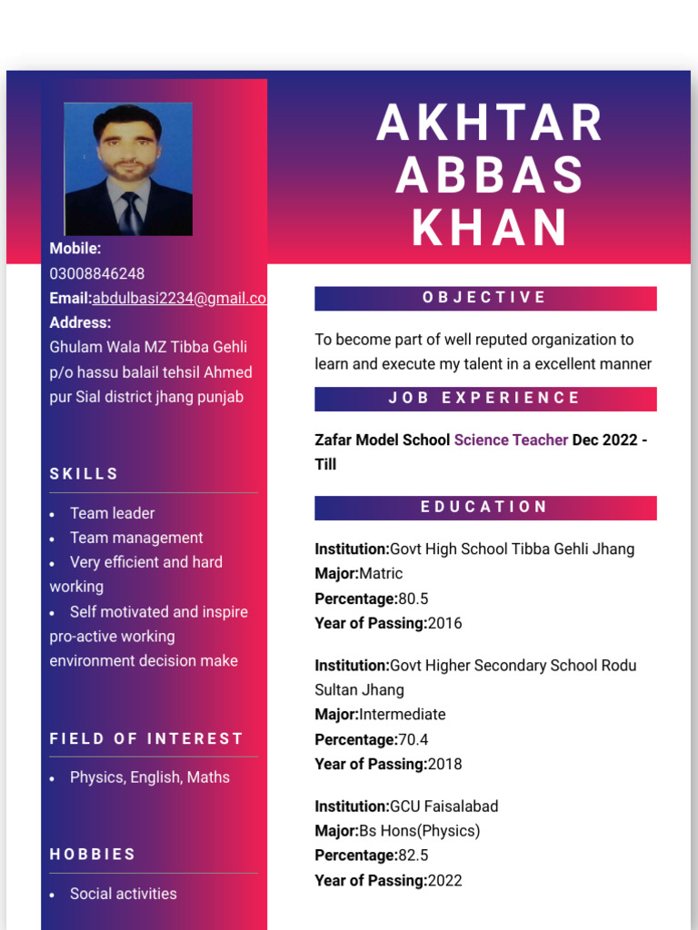 Akhtar Abbas Khan | PDF