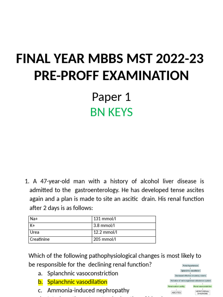 Preproff Final Years MST 2023 Paper 1 | PDF | Heart | Electrocardiography