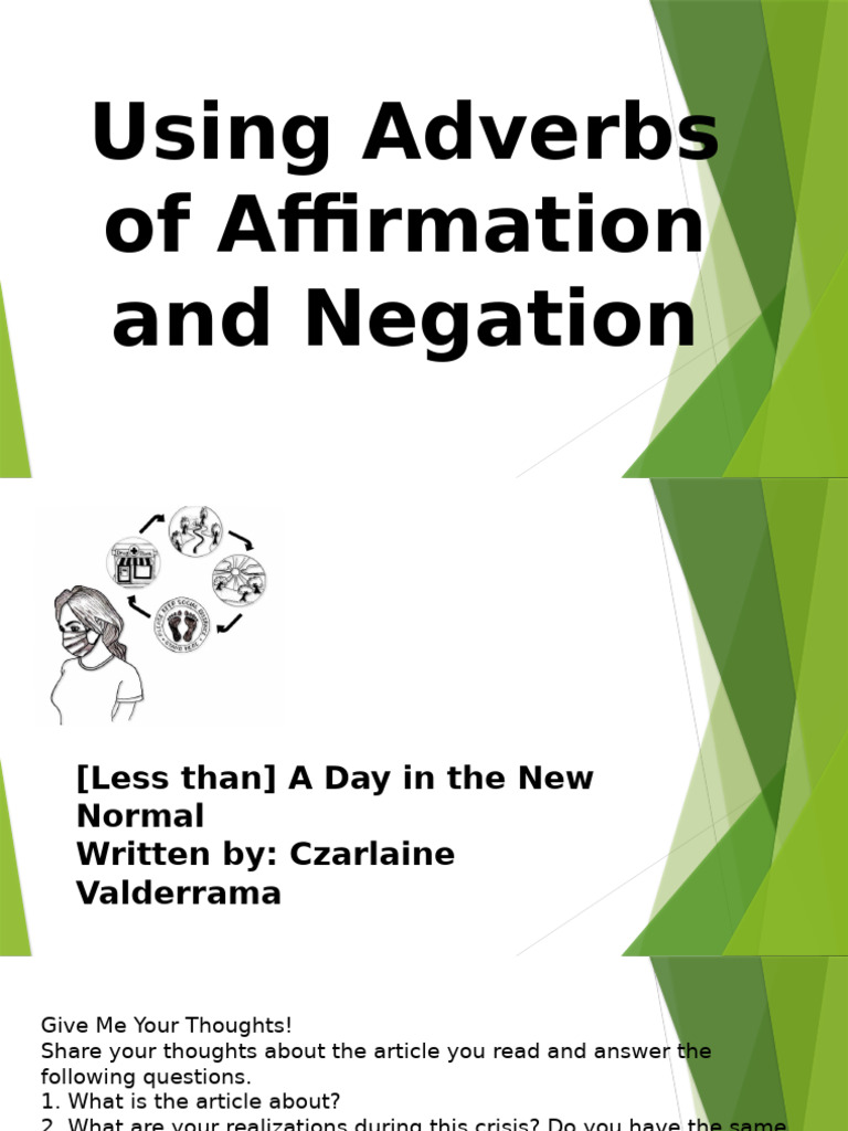 Adverbs of Affirmation and Negation Guide | PDF