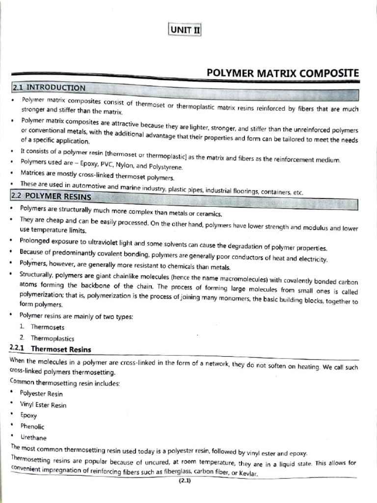 C.M - Polymer Matrix Composites | PDF | Composite Material | Thermoplastic