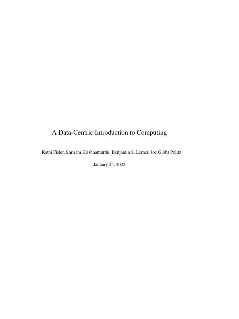 Data-Centric Computing Guide | PDF | Science | Curriculum