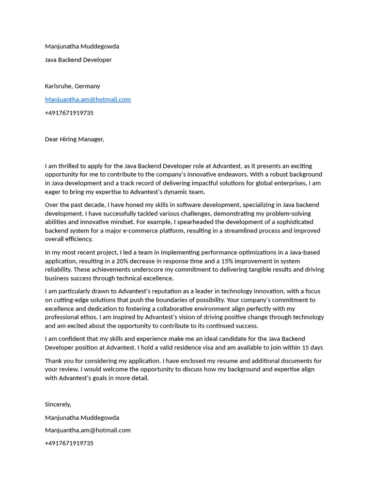 Cover Letter | PDF