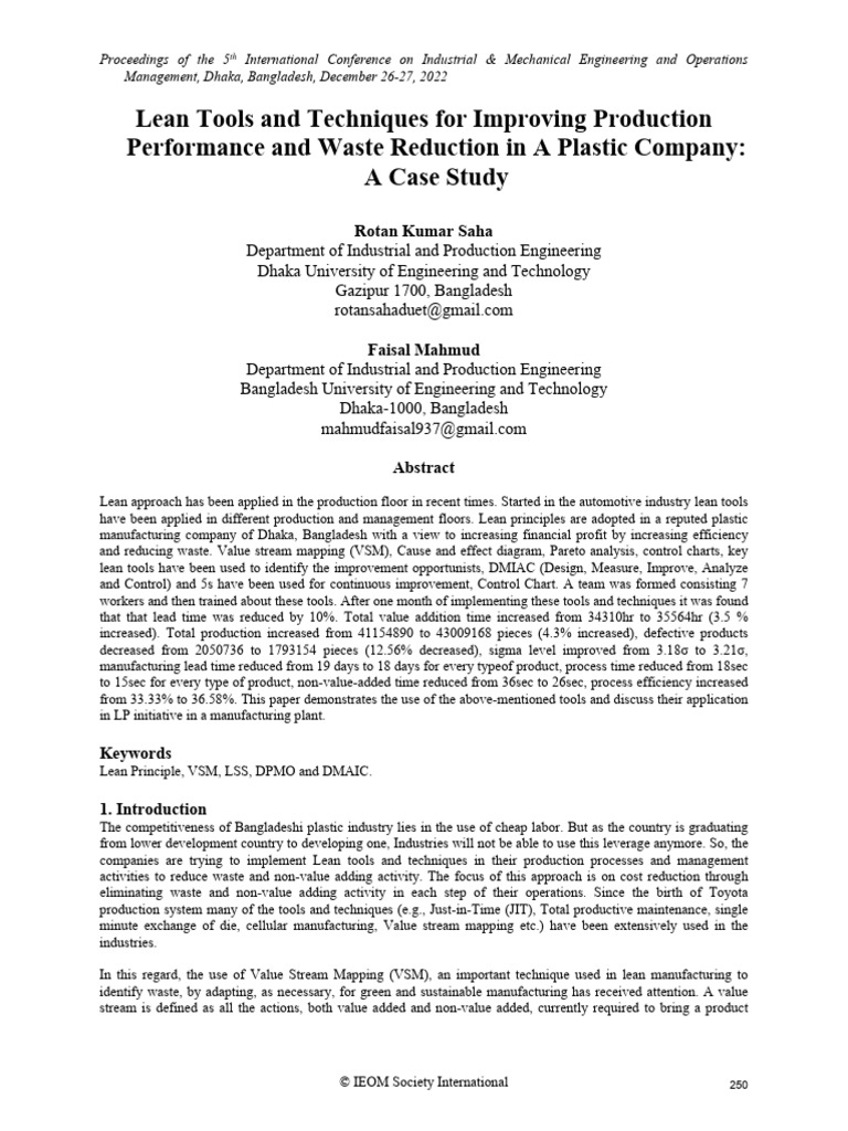 DMAIC Waste Reduction in Injection Molding Plastic Industry | PDF | Six ...