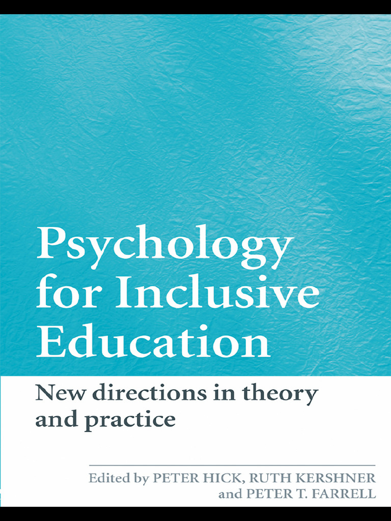 Psychology For Inclusive Education New Directions in Theory and ...