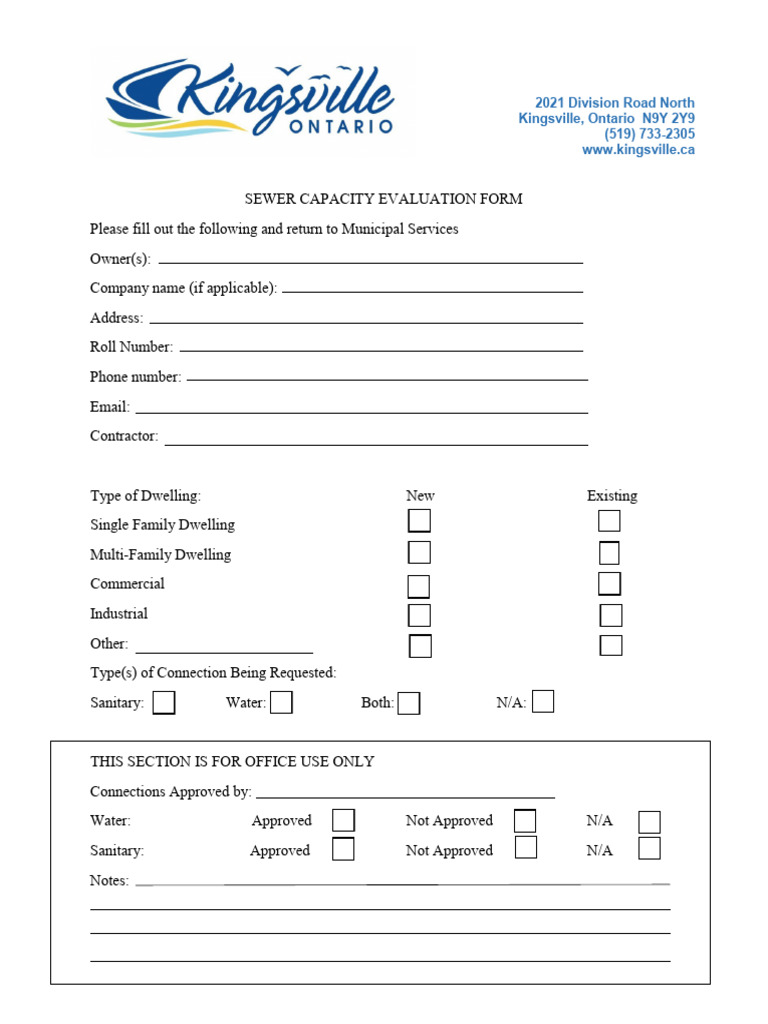 SEWER CAPACITY FORM | PDF
