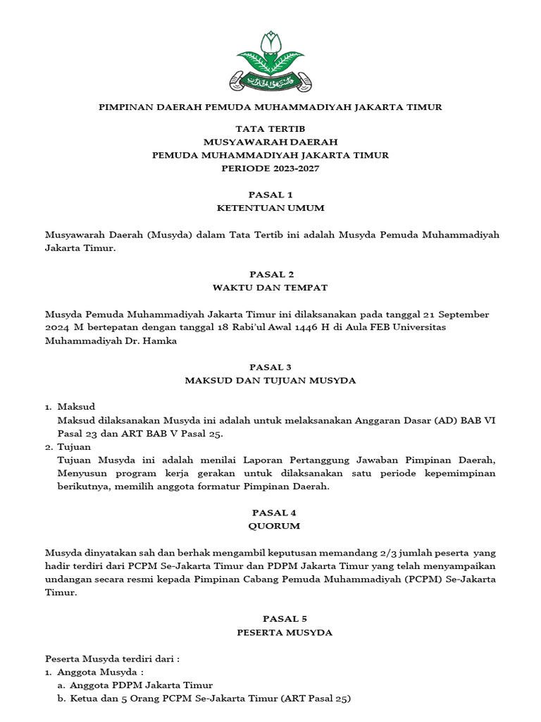 Draft Pleno Musyda | PDF