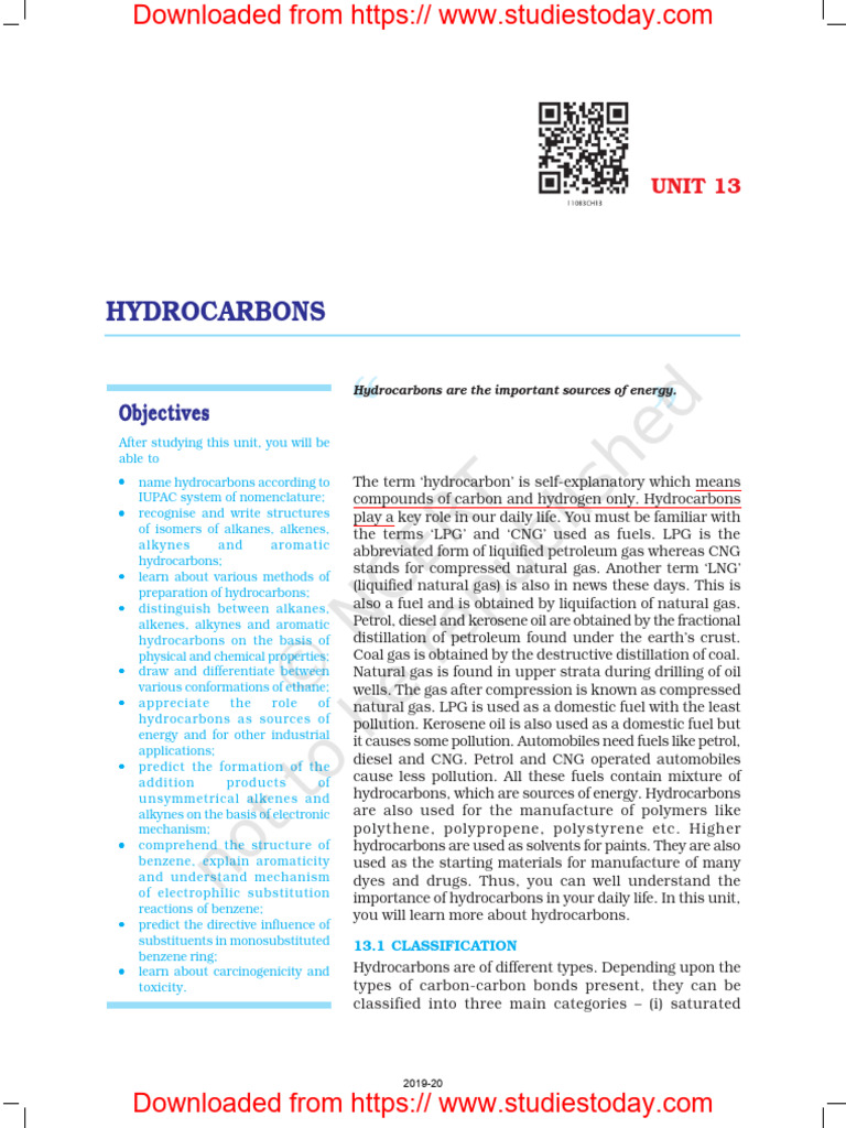 NCERT Class 11 Chemistry Hydrocarbons | PDF | Conformational Isomerism ...