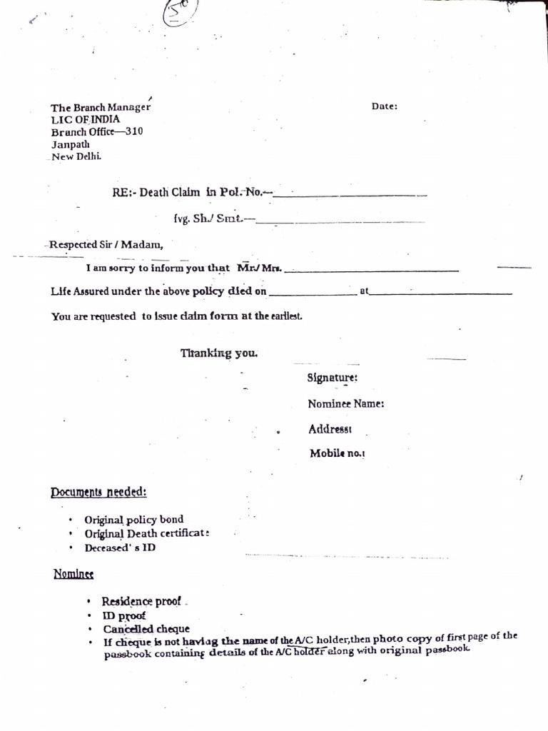 Early Death Claim Form | PDF | Patient | Health Care