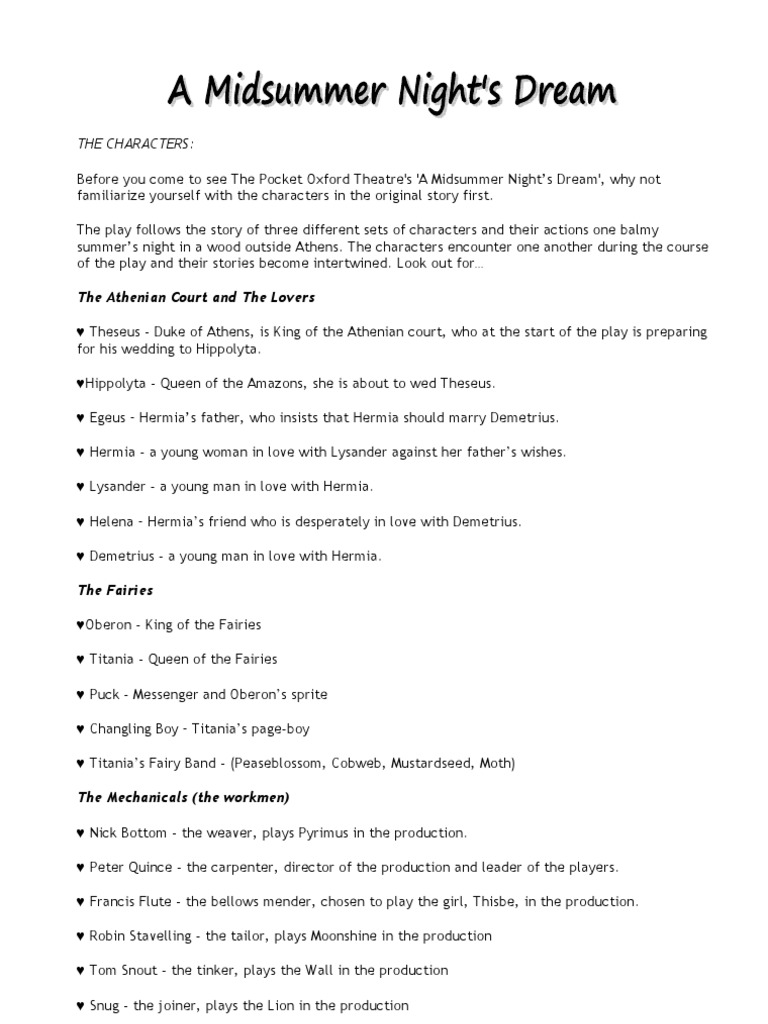 Midsummer Nights Dream | A Midsummer Night's Dream | Shakespearean Comedies