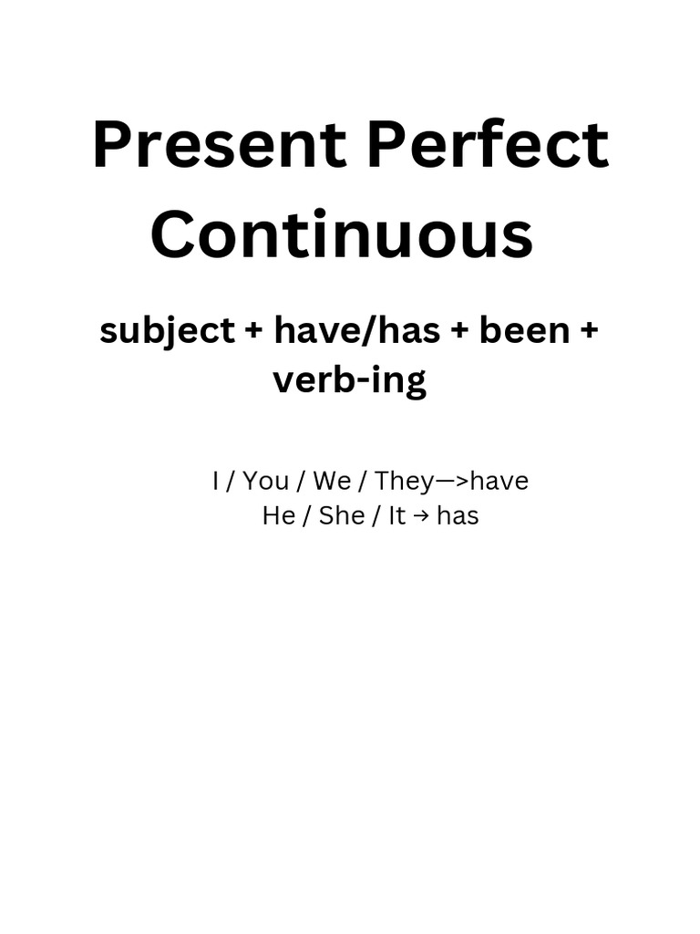 Present Perfect Continuous | PDF