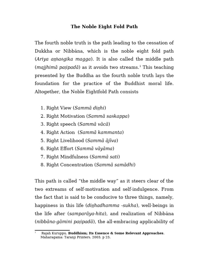 Noble Eightfold Path Explained | PDF | Noble Eightfold Path | Sati ...