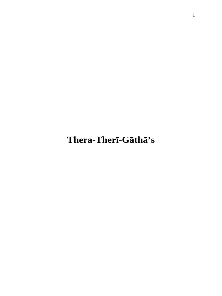Thera Therī Gāthā's | PDF