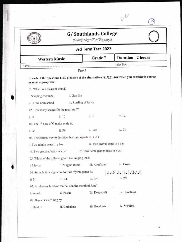 Music Theory Exam Practice | PDF | Orchestras | Chamber Music