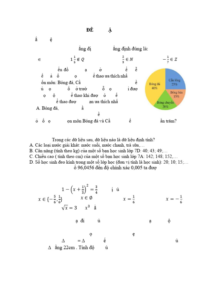 ĐỀ ÔN TẬP TOÁN 7 171224 | PDF