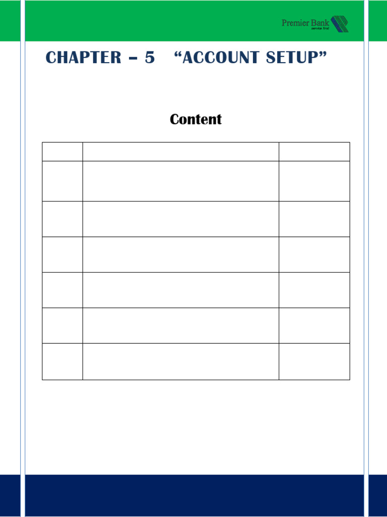 Chapter 5 Account Setup | PDF
