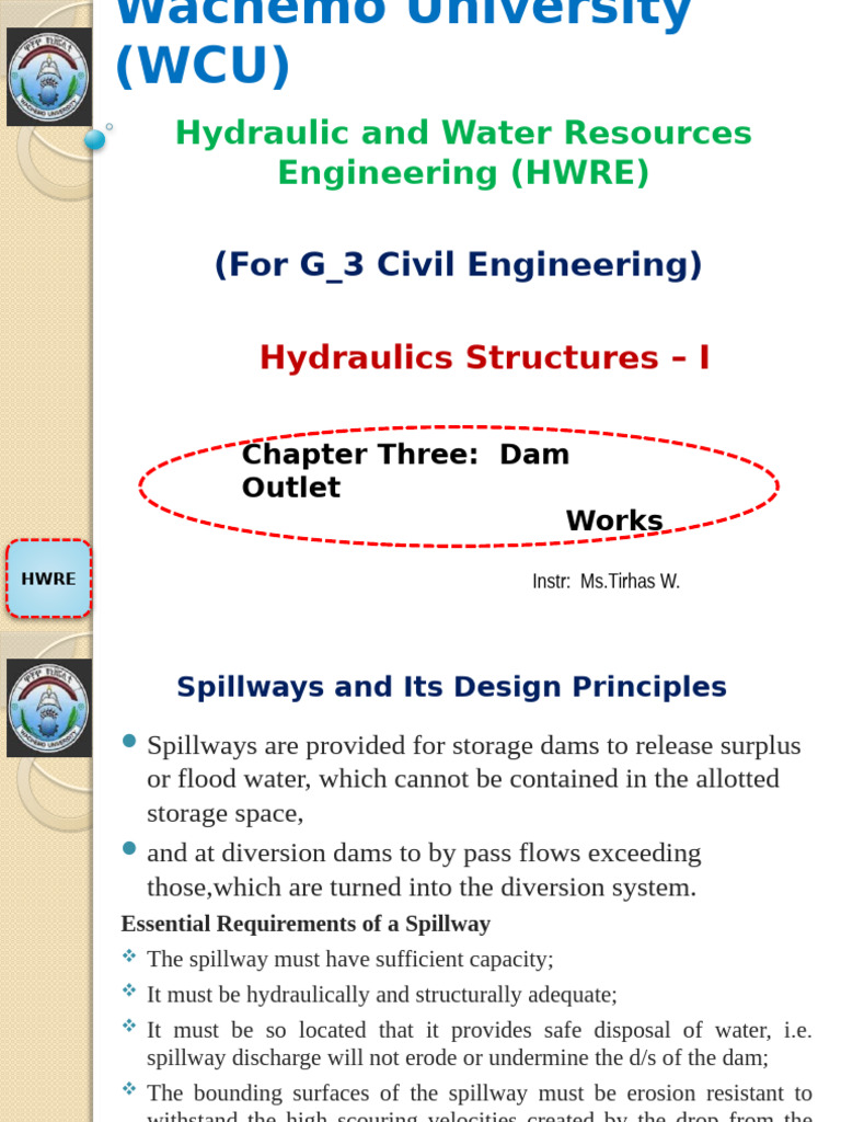 Hydraulic Structure Obey Chapter 5 | PDF | Spillway | Dam