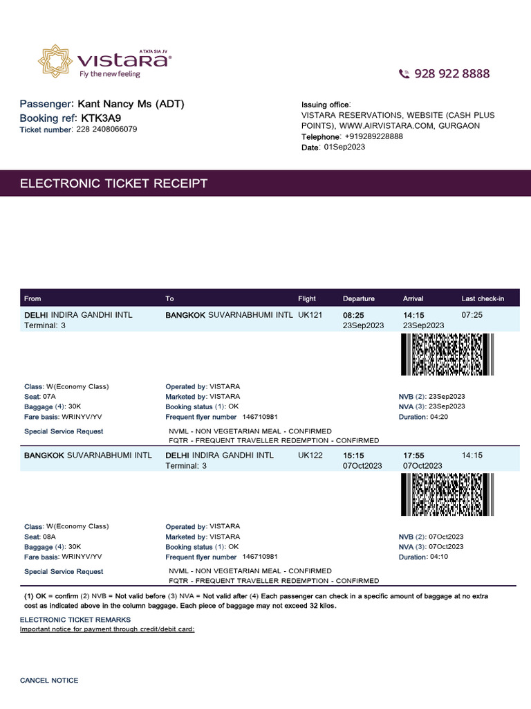 Your Electronic Ticket-EMD Receipt | PDF | Credit Card | Fare