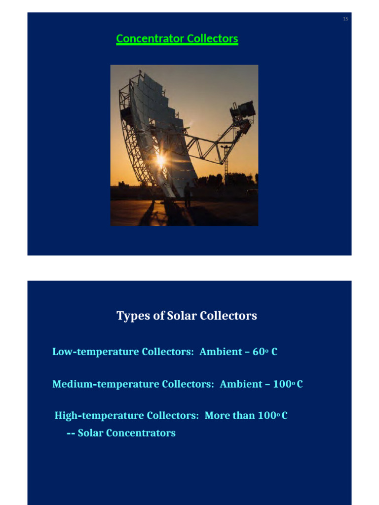 Overview of Solar Concentrating Collectors | PDF | Solar Energy ...