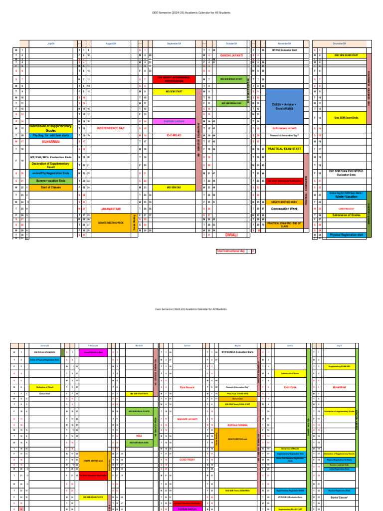 Academic Calendar 2024-25 | PDF | Academic Term | Educational Institutions