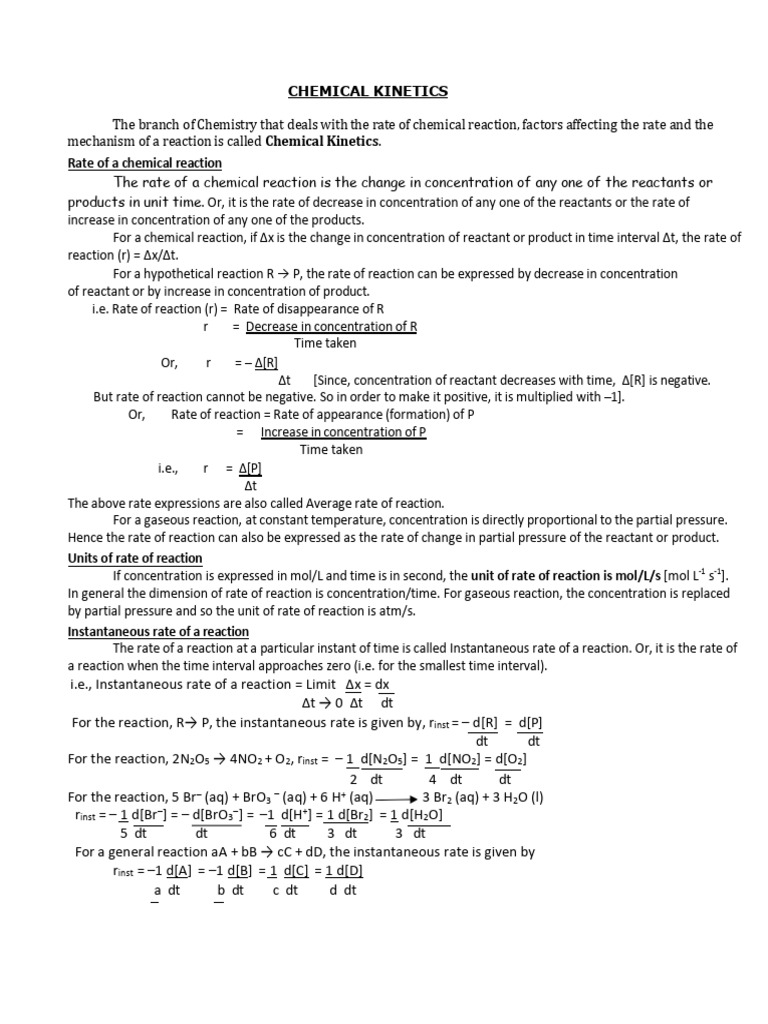 chemical-kinetics | PDF | Reaction Rate | Activation Energy