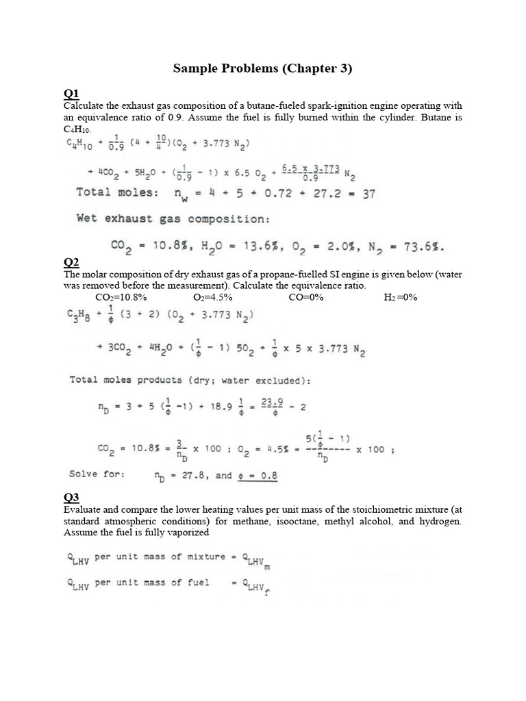 Sample Problems(Chapter 3) | PDF