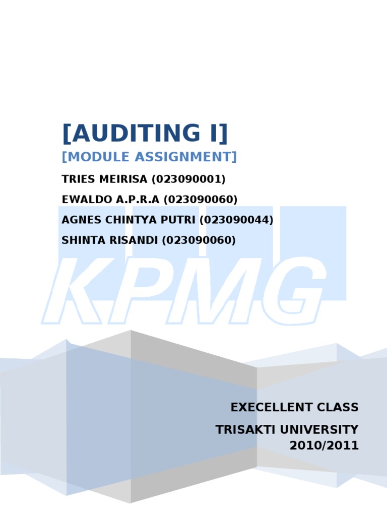 Audit Procedure KPMG | Internal Control | Financial Audit