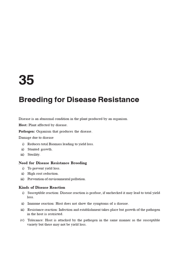 breeding for disease resis | PDF | Plant Breeding | Pathogen